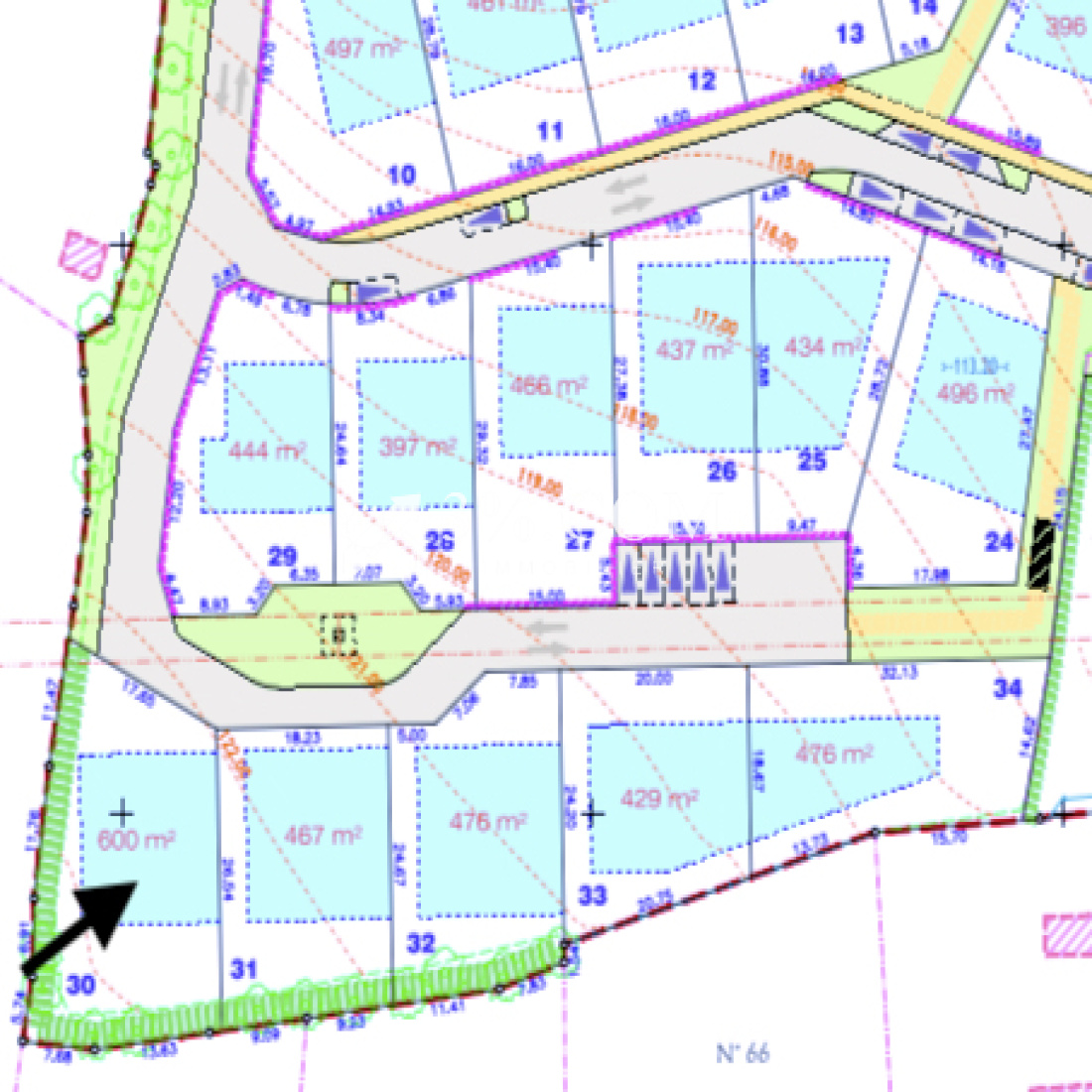 vente Terrain constructible de 600 m2 - 3%.COM